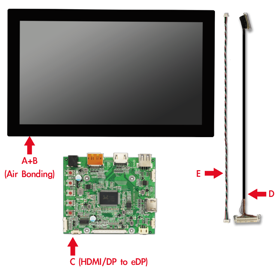 TW116XT81 11.6" 1366x768, PCAP触控, 212亮度, 广视角, HDMI.DP接口, 支援多指触控 | 台亞光電 ...